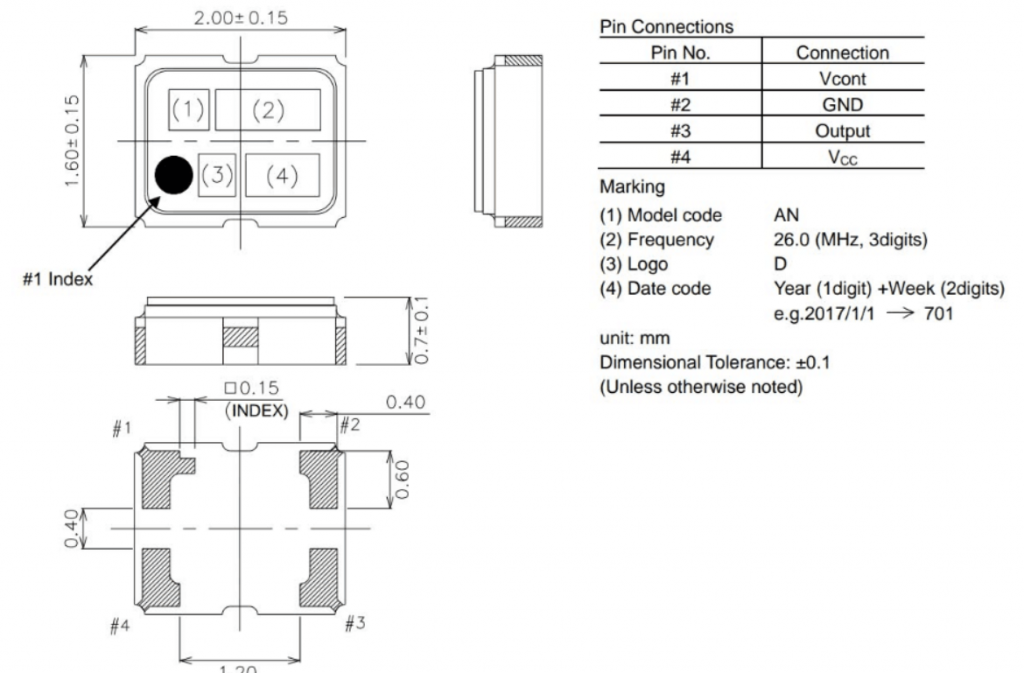 精度0.5PPM KDS压控温补晶振VC-TCXO 26MHZ规格参数 | 深圳市晶诺威科技有限公司